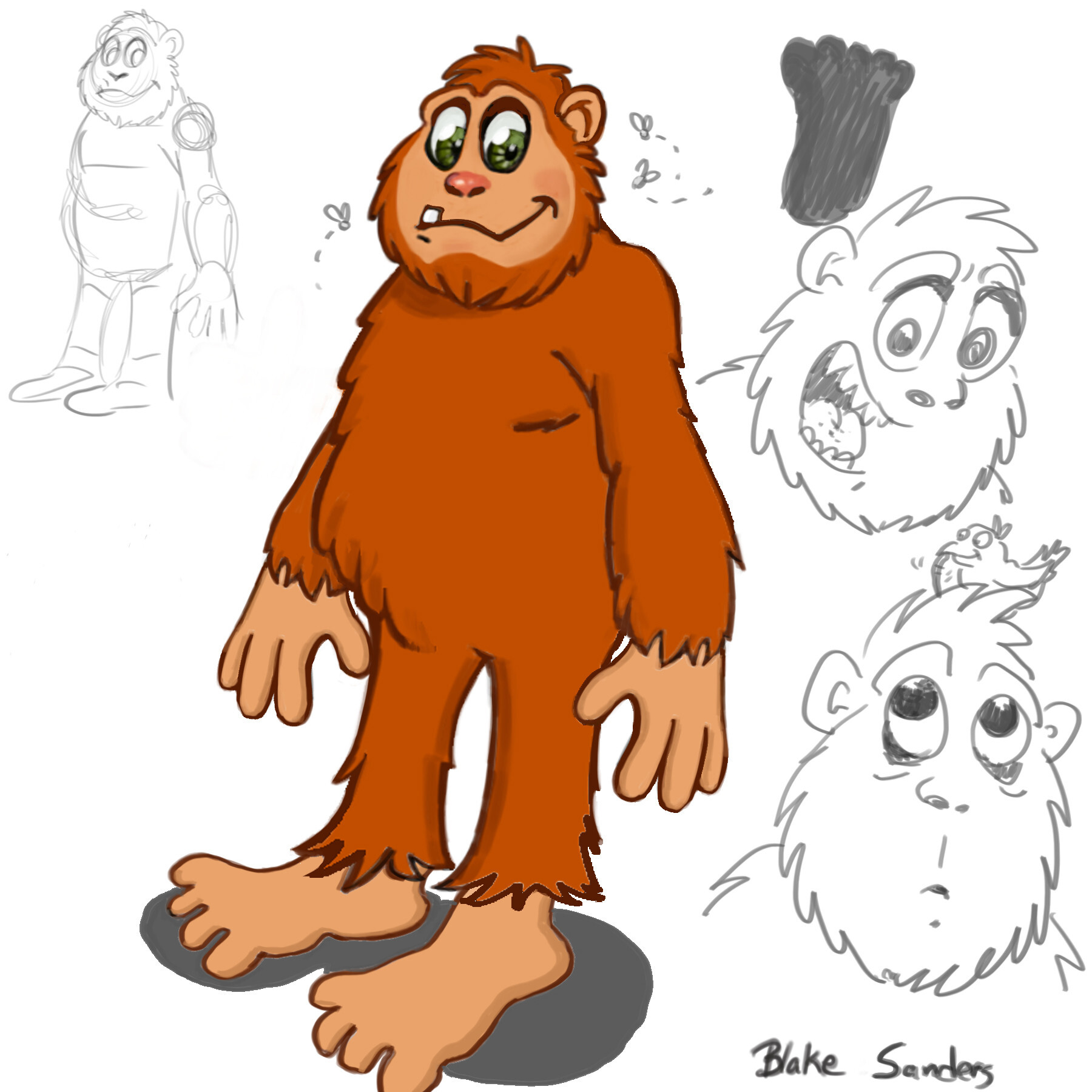 easy to draw bigfoot