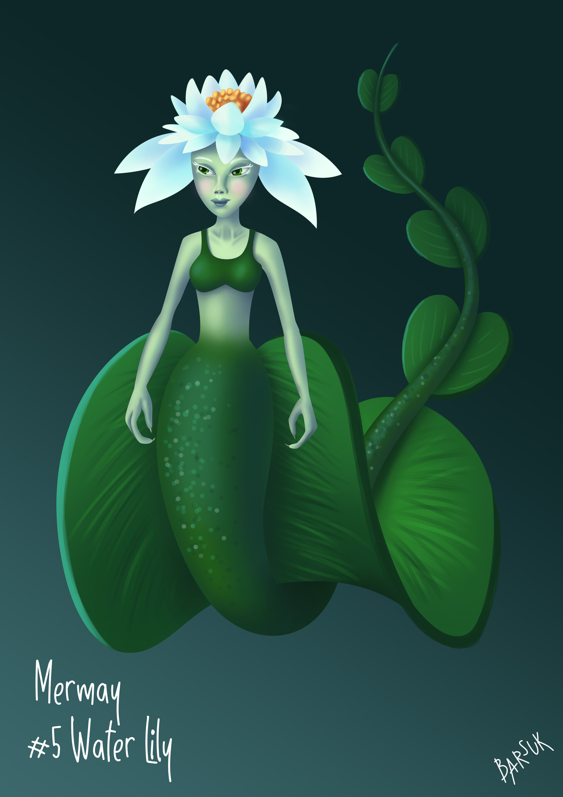 ArtStation - Water Lily Mermaid Character Concept