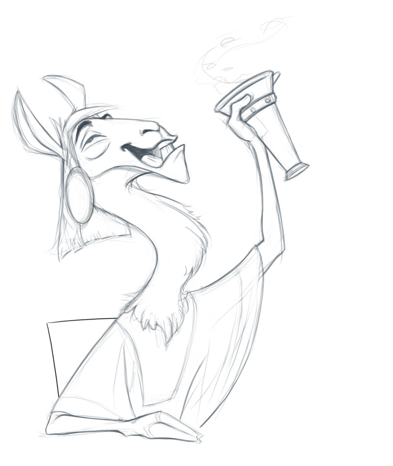 Emperors New Groove Llama Drawing