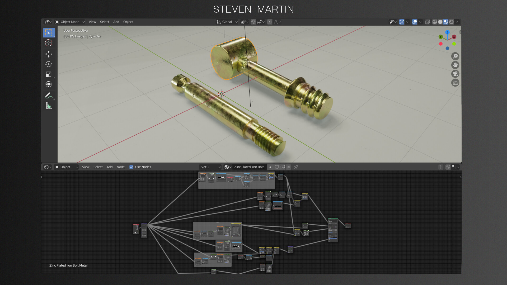 Steven Martin - Zinc-Plated Bolts Material Study - Blender