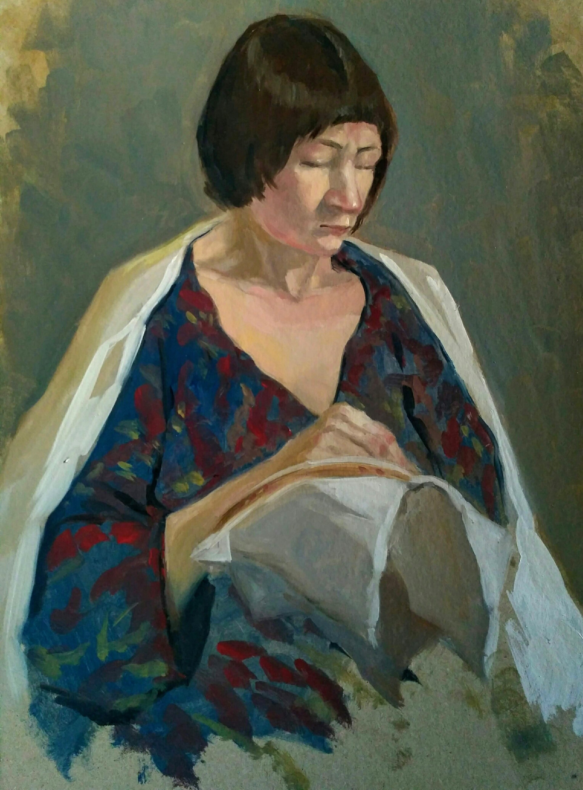 ArtStation - Woman with embroidery