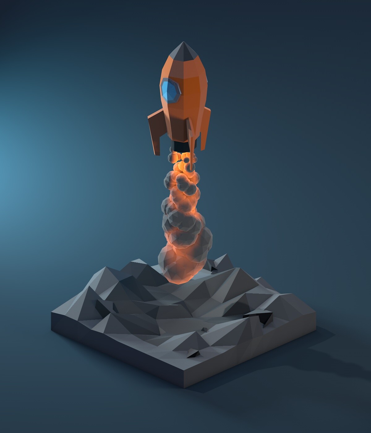 ArtStation - Rocket Launch Low Poly