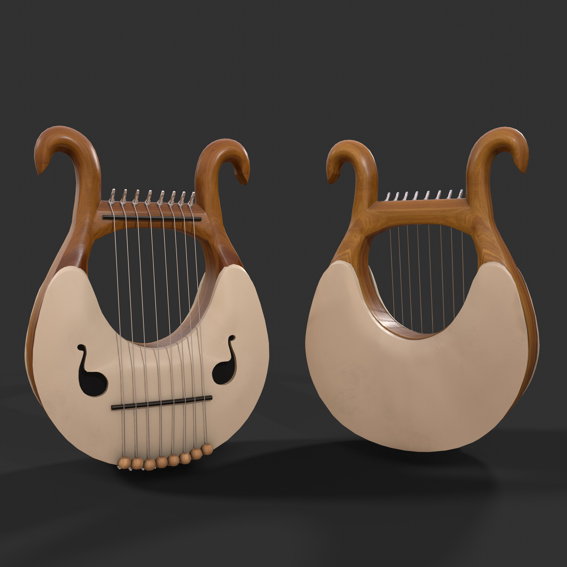ArtStation - Lute Harp Low-poly Asset