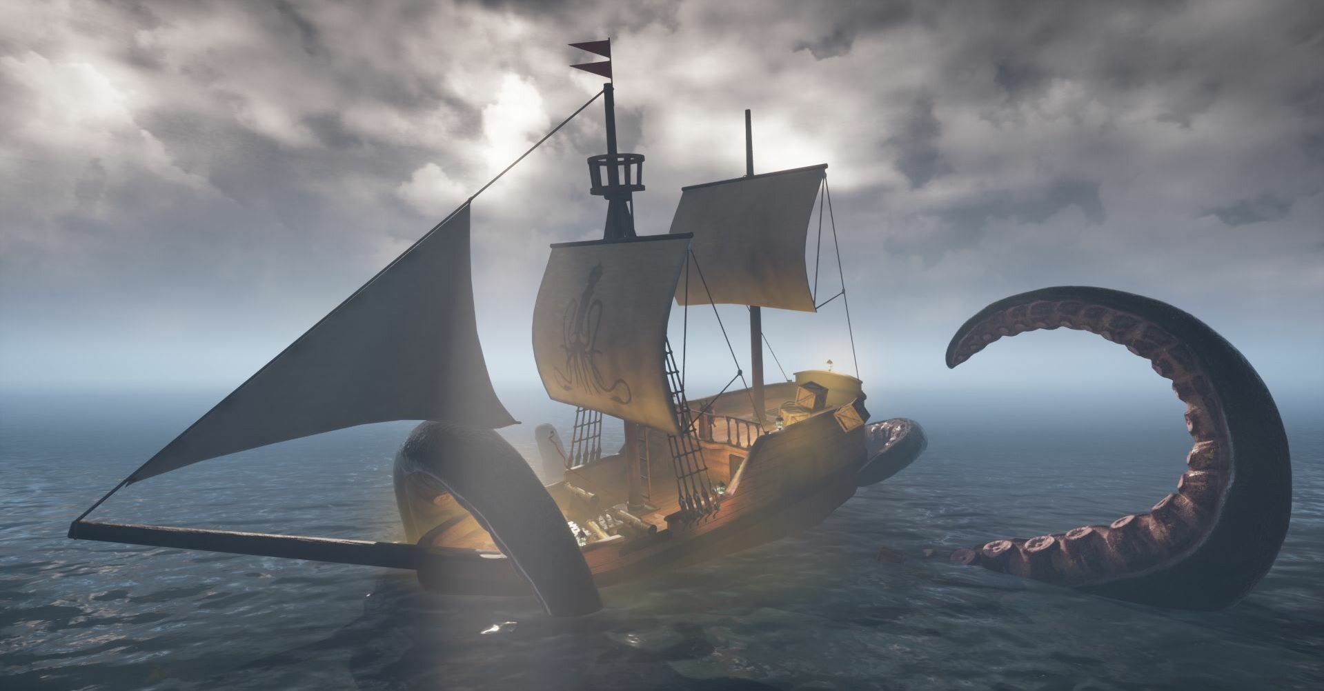 Kraken Attacking Ship