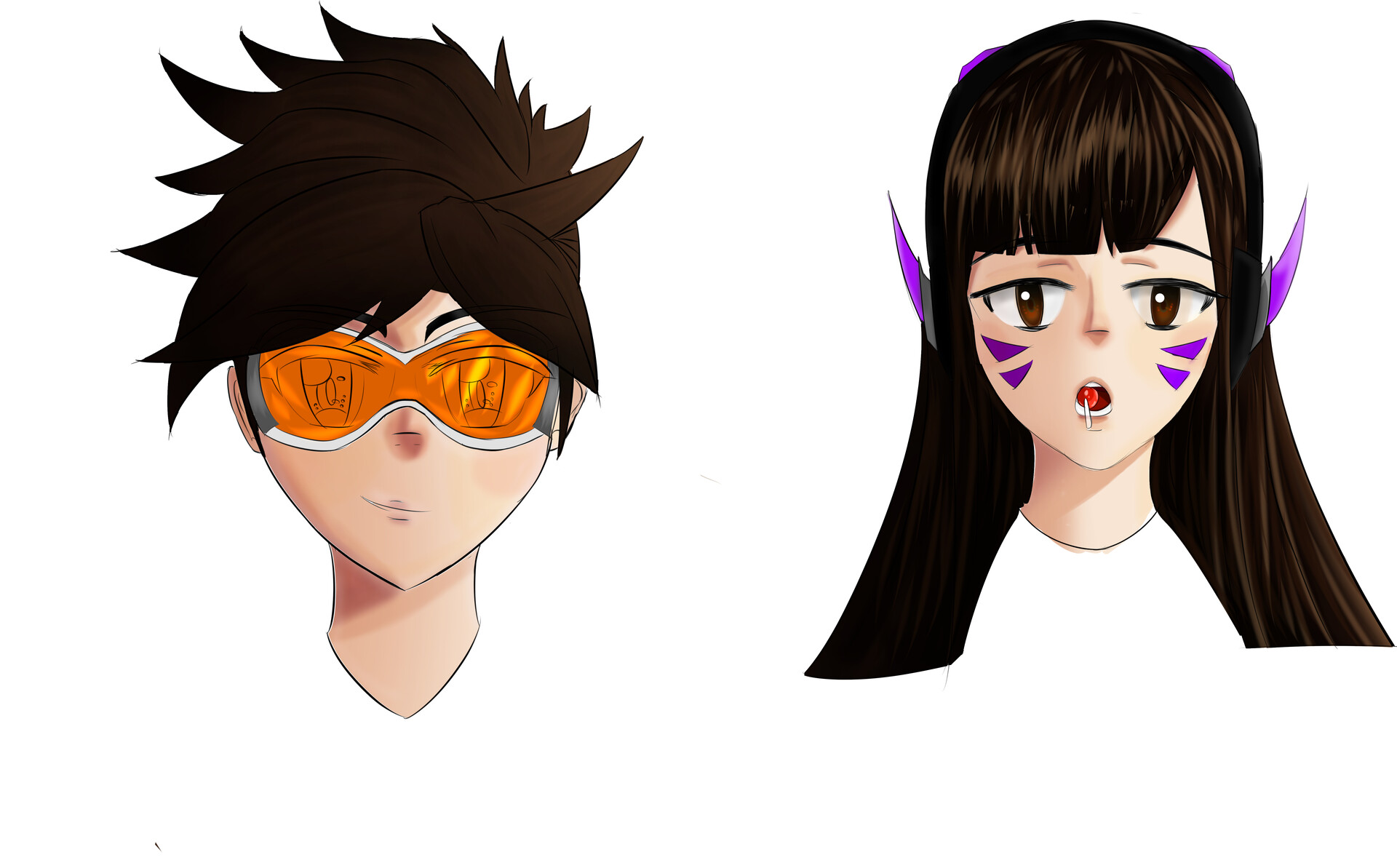 ArtStation - Dva and Tracer Face Training