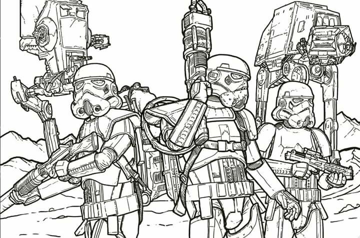 coloring page star wars battle
