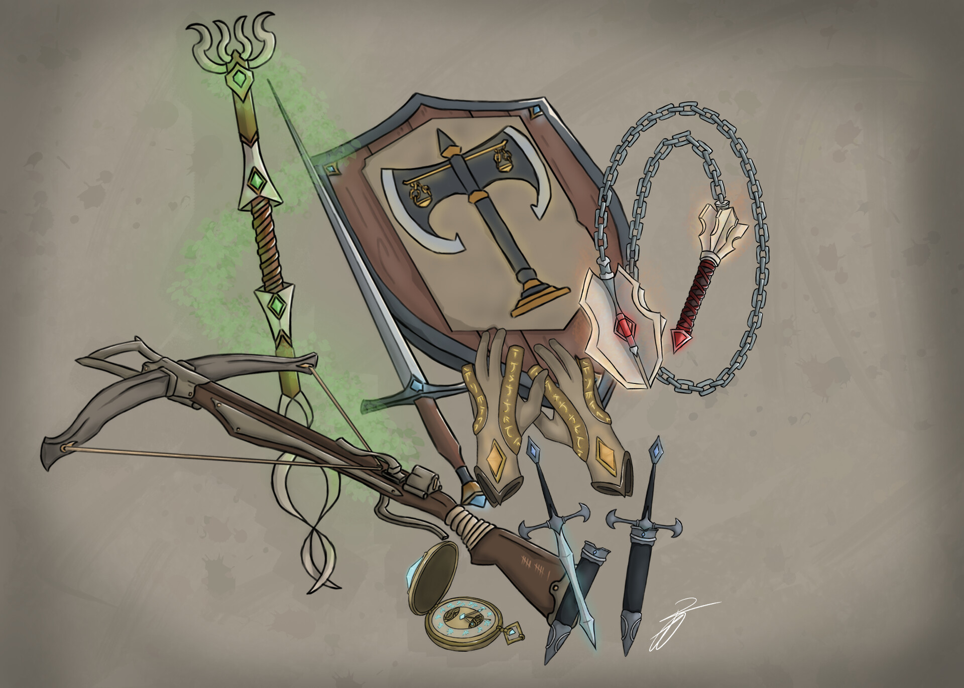 ArtStation - Fantasy Gem Weapons, Percival Jr Relucio