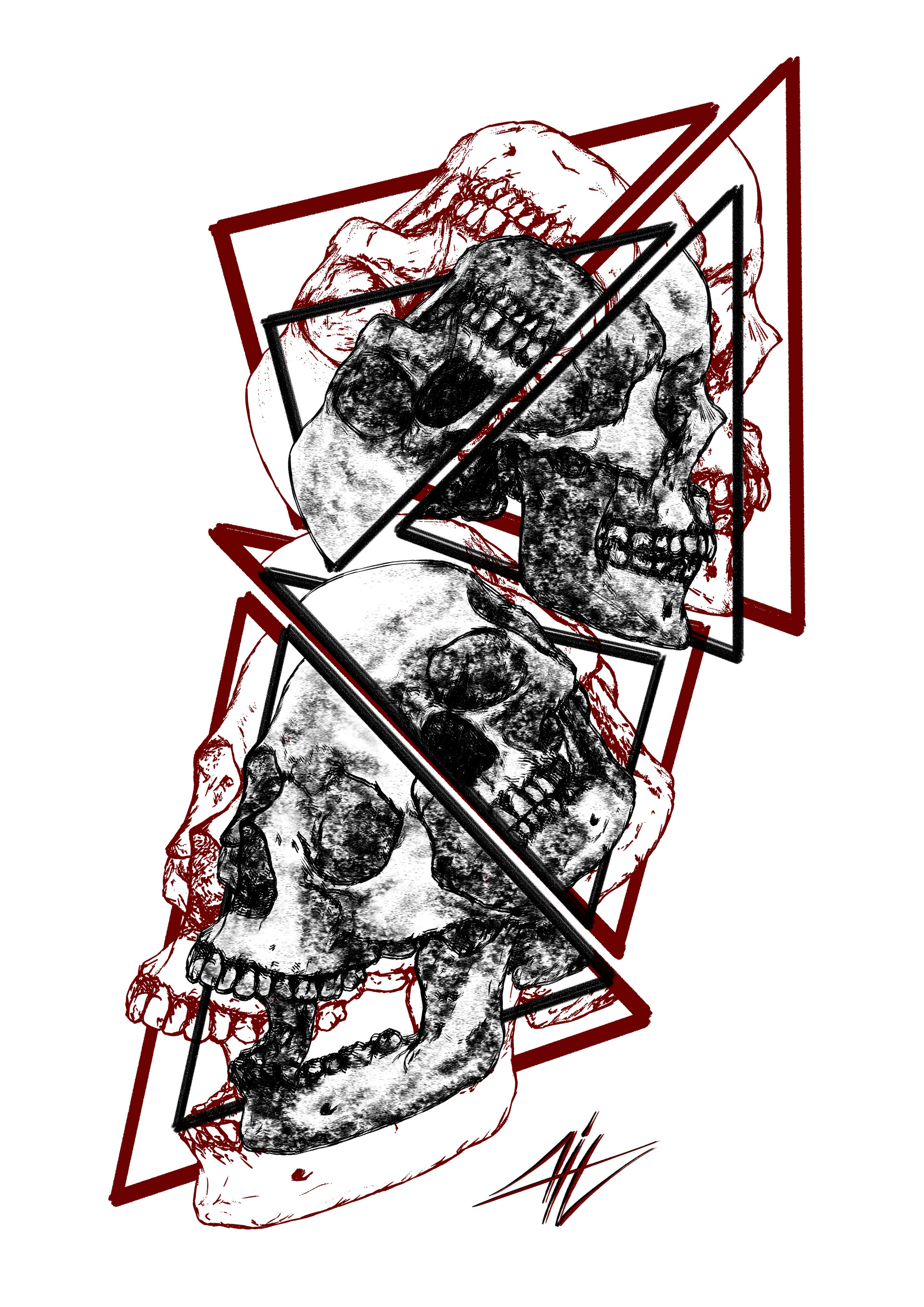 ArtStation - Three skull in triangles