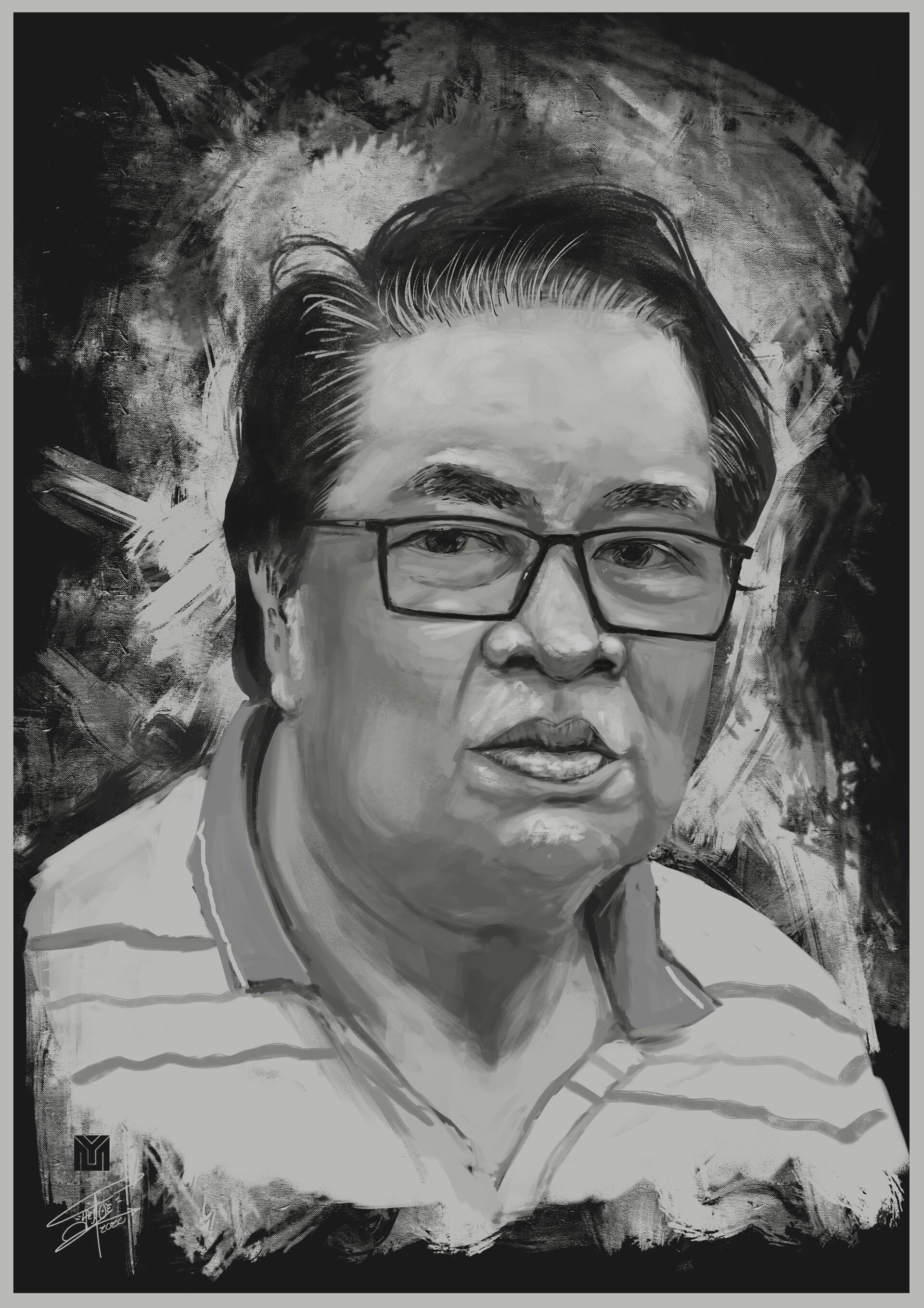 ArtStation - Mono Abstract Portrait