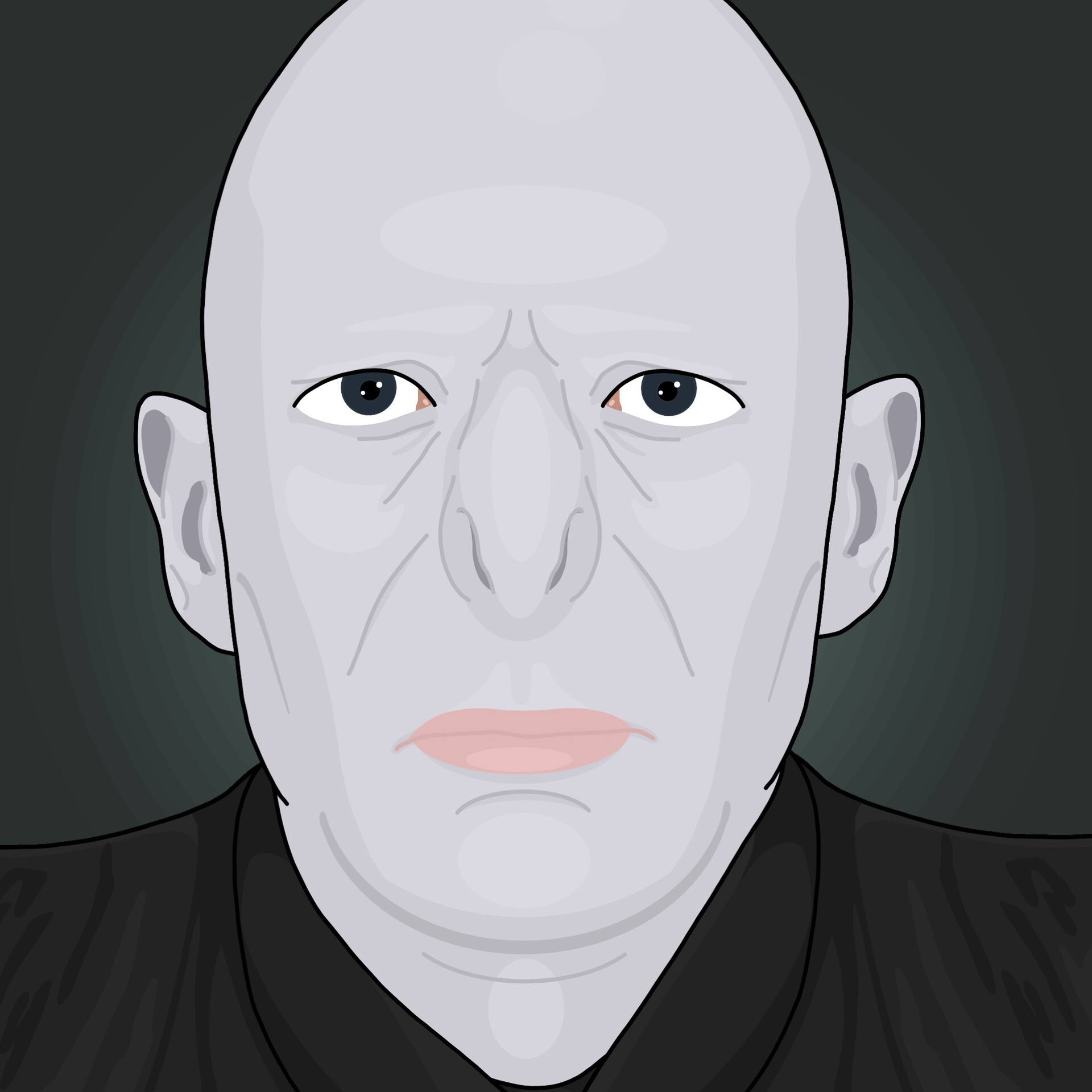 how to draw voldemorts nose