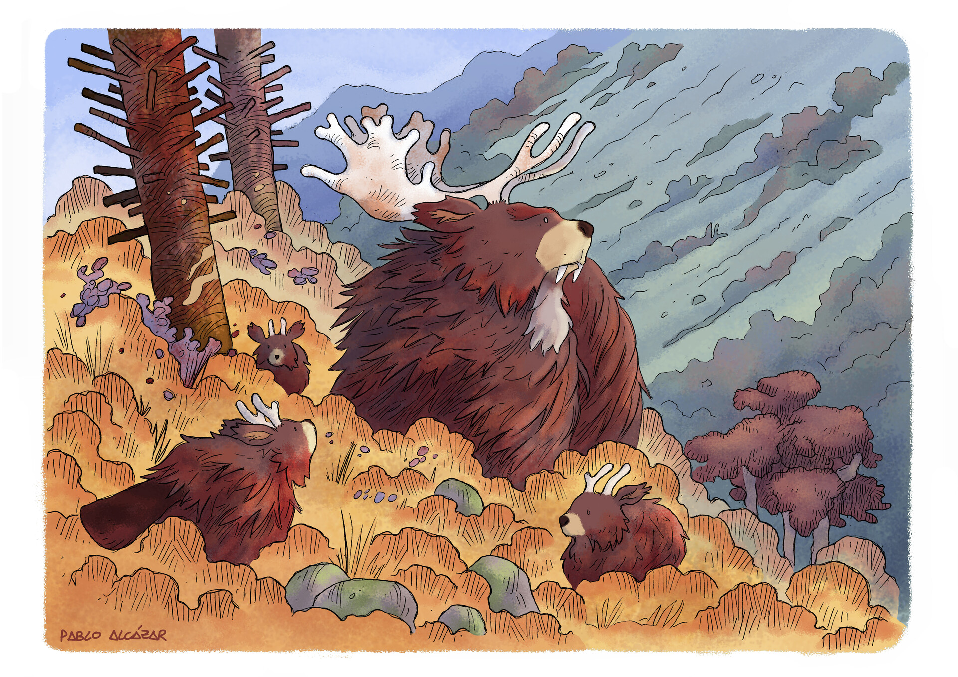 ArtStation - illustration work for cryptozoology exhibition