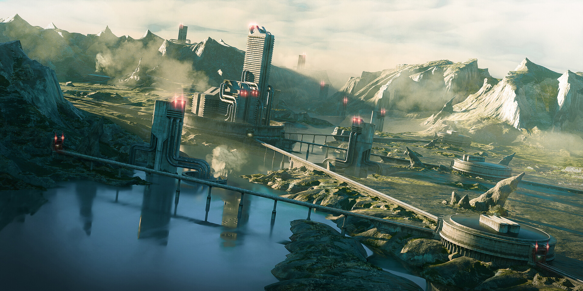 ArtStation - River - Futuristic Landscape