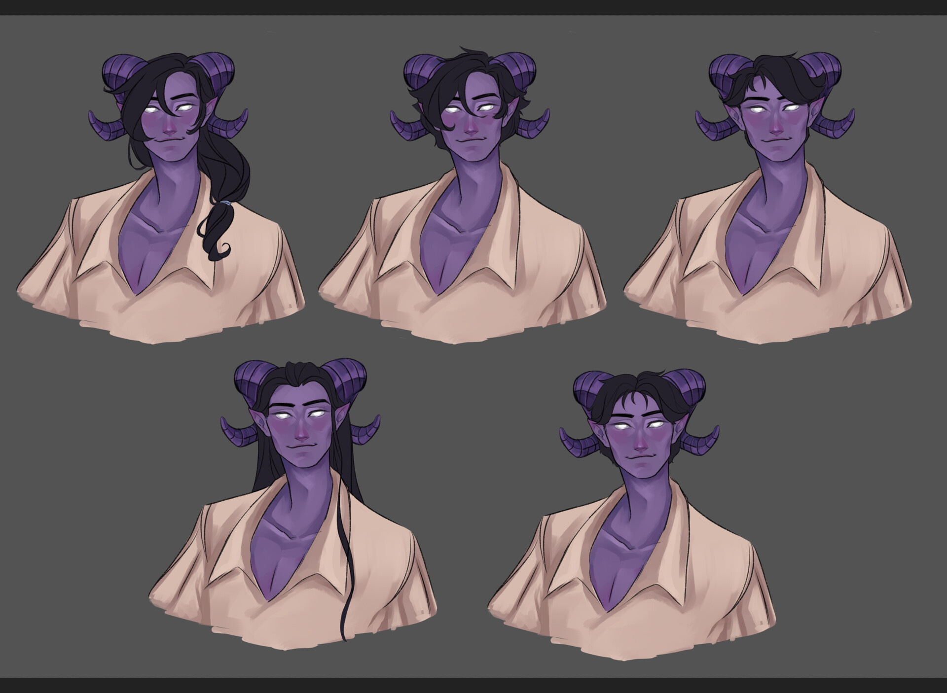 ArtStation - Teifling Bard Hair Concepts