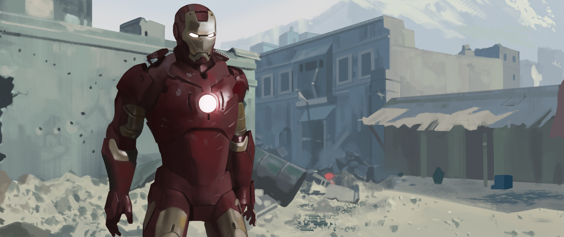 ArtStation - Iron man scene color study