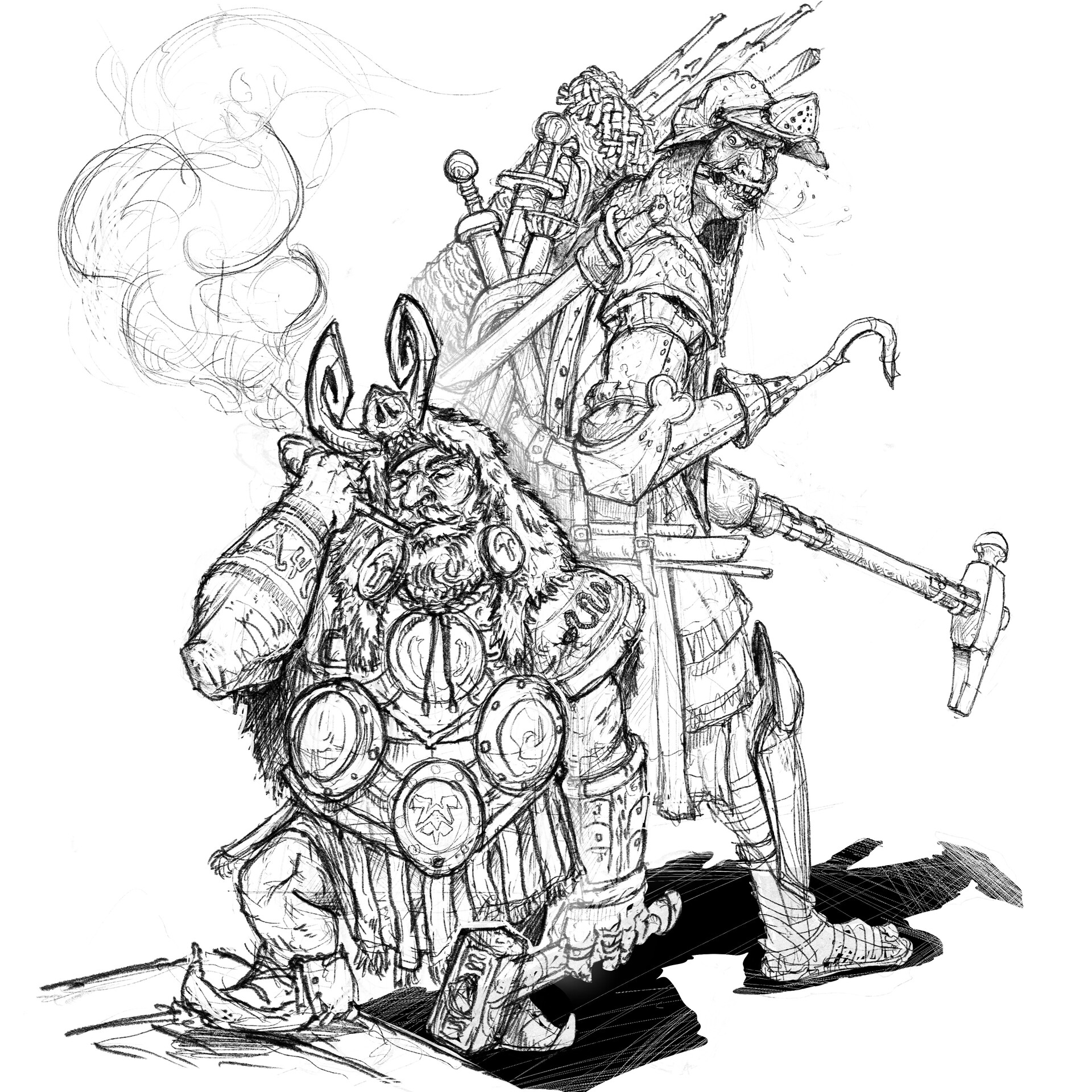 ArtStation - Boar, The Blacksmith and His Trusted Sidekick
