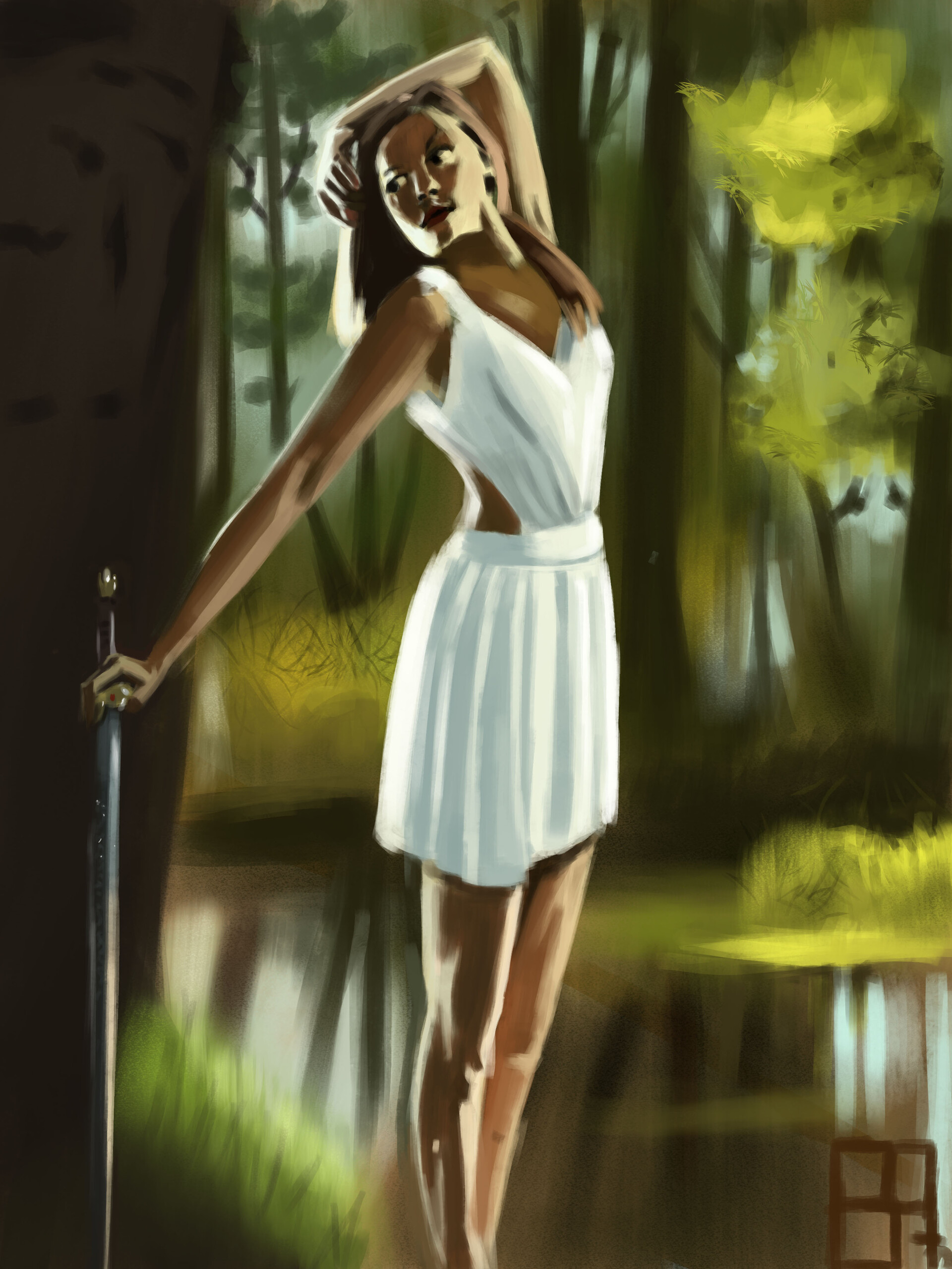 ArtStation - Woman in a Forest