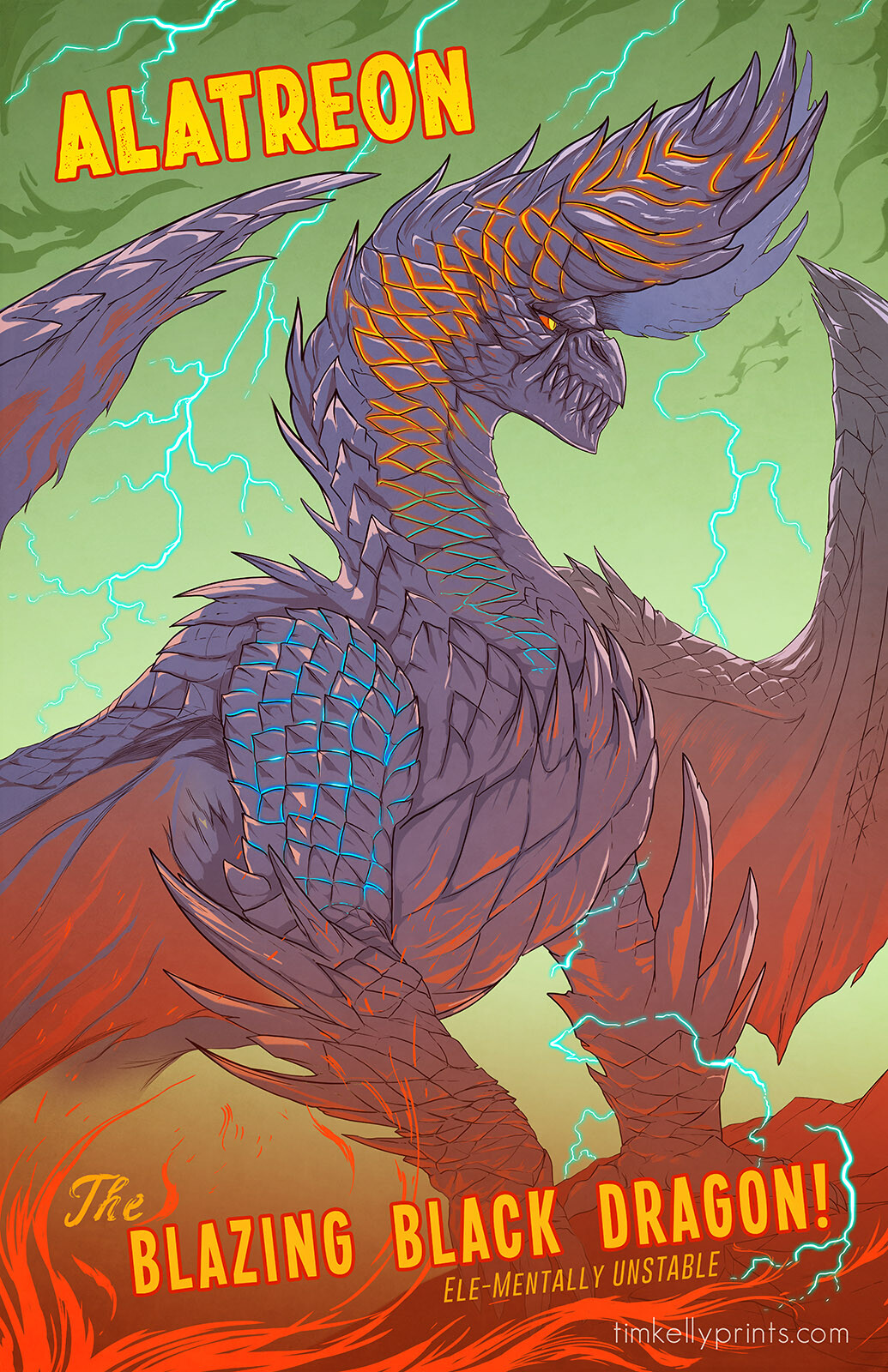 ArtStation - Alatreon, The Blazing Black Dragon