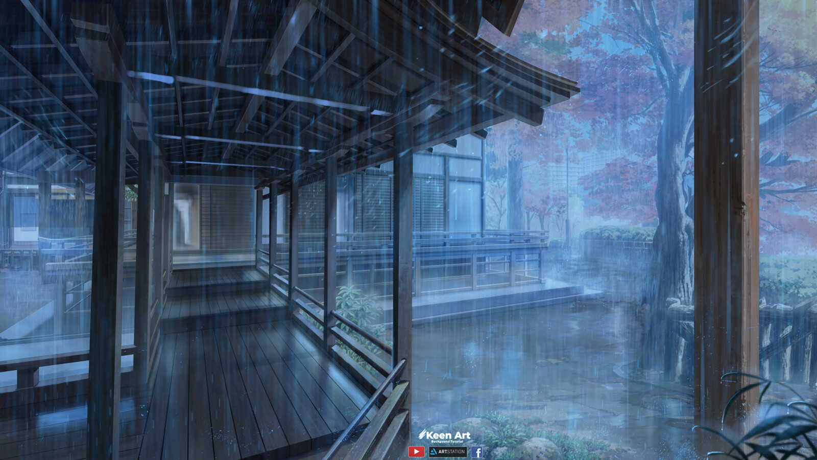 Keen Art - The Summer and Rain Vibes - Background Japanese.