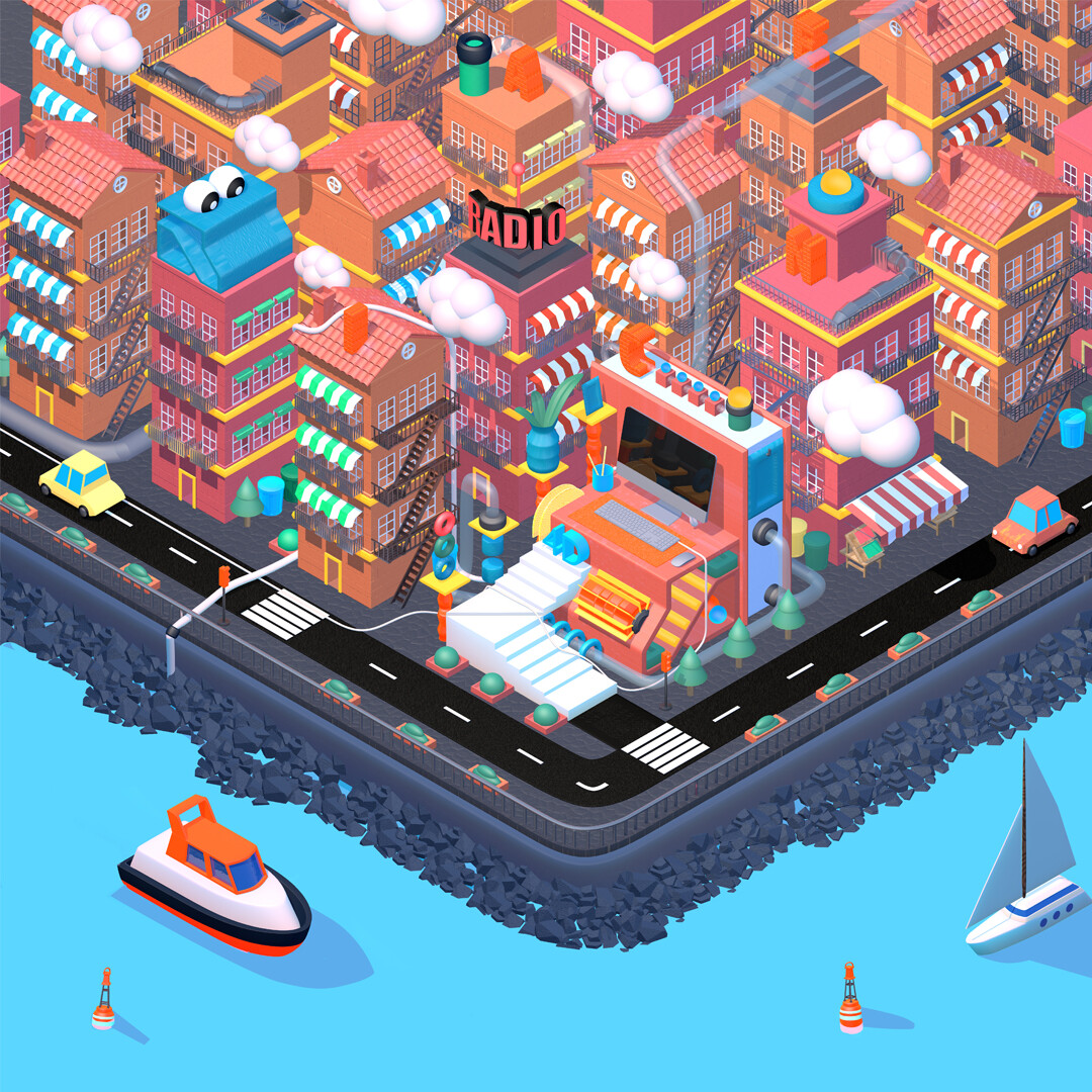 ArtStation - Isometric town