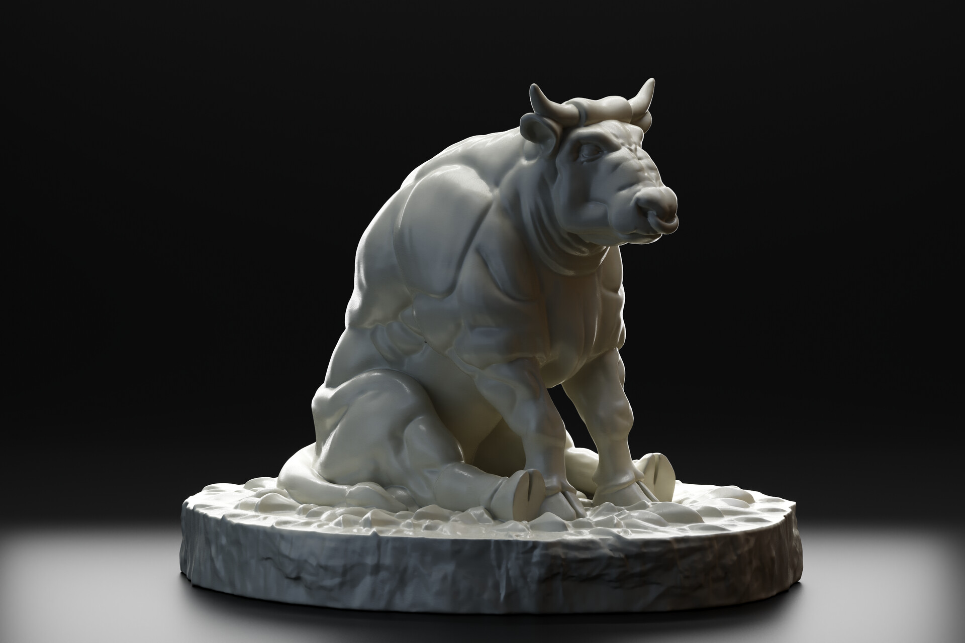 ArtStation - Bull on the grass