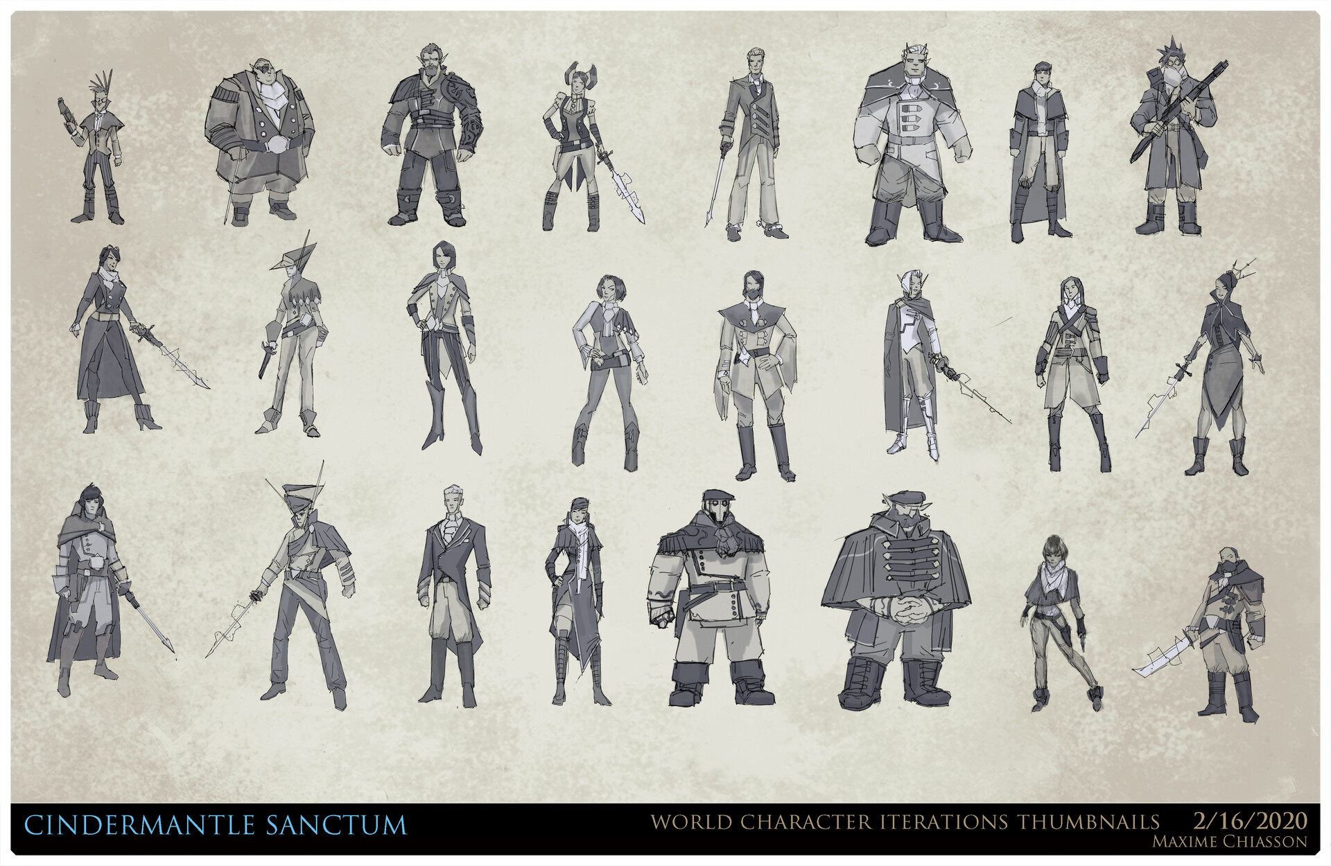 ArtStation - "Cindermantle Sanctum" World Character Iteration thumbnails