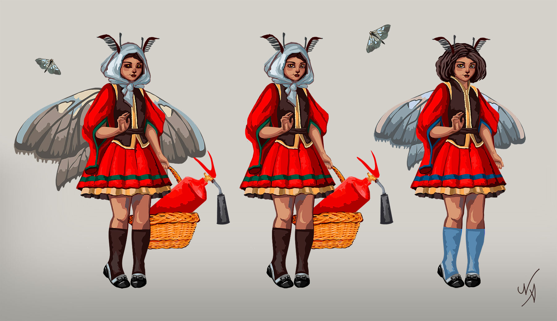 ArtStation - Cute girl moth