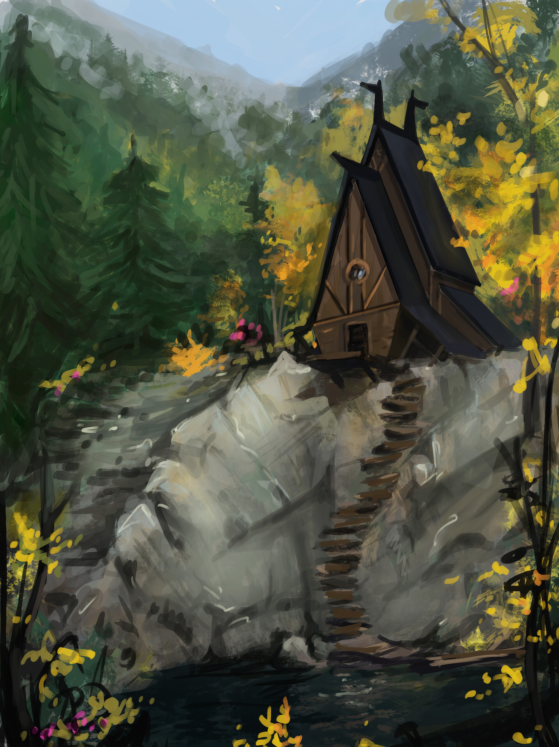 ArtStation - Forest shack