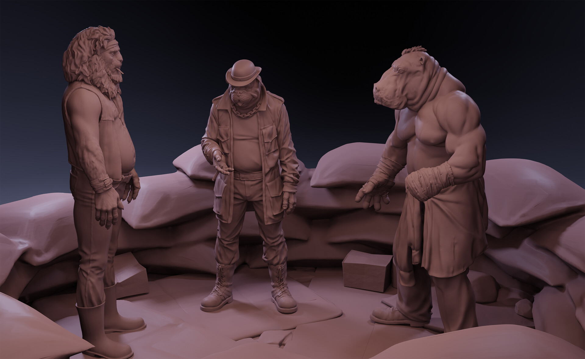 ArtStation - Аnimal fighting