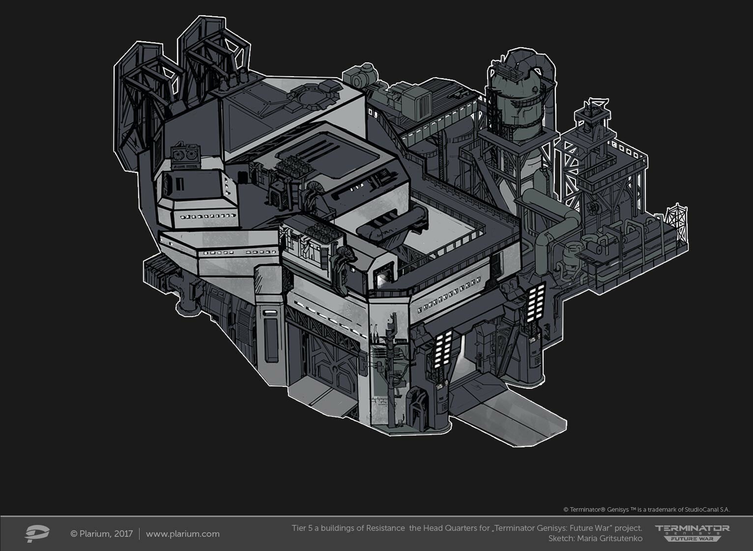 Maria CHERNOVA - Concept arts of buildings for the project "Terminator ...