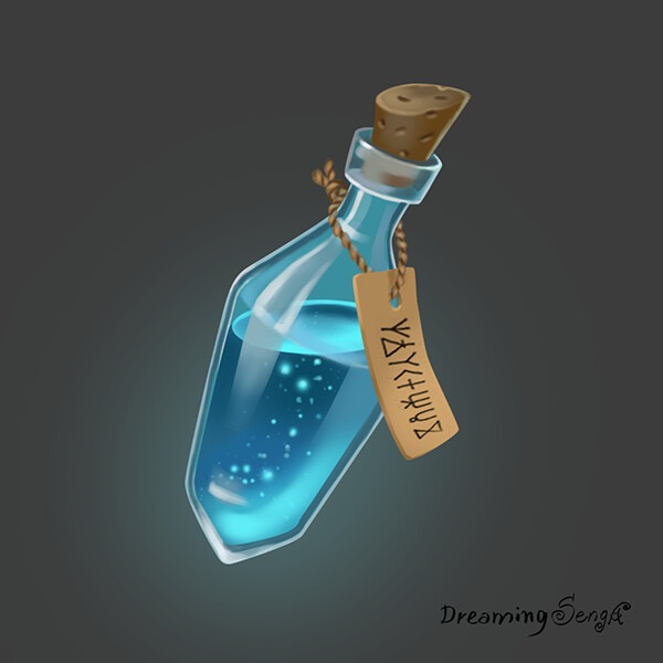 ArtStation - Magic bottle secret decoction - game objects casual style