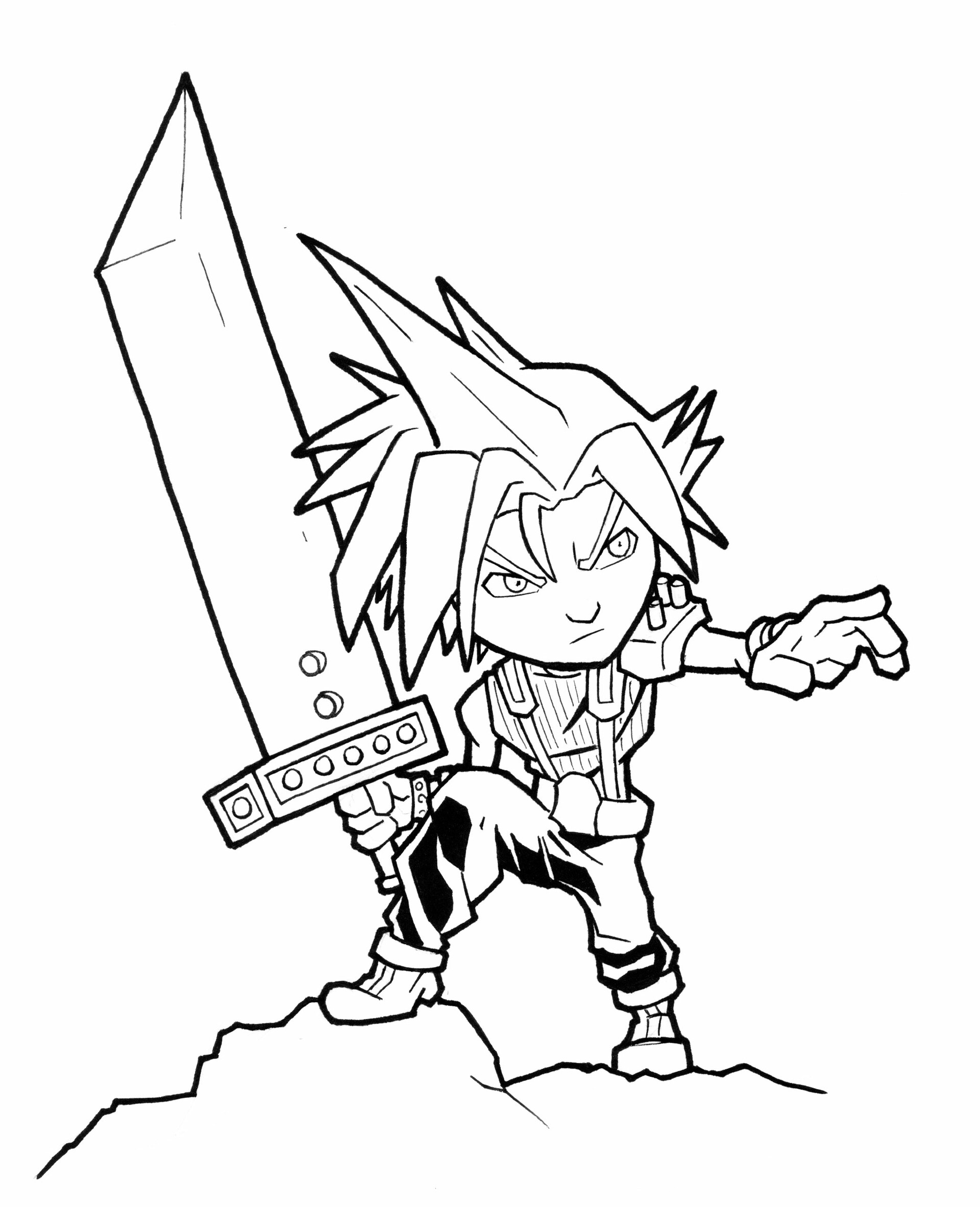 cloud strife coloring pages