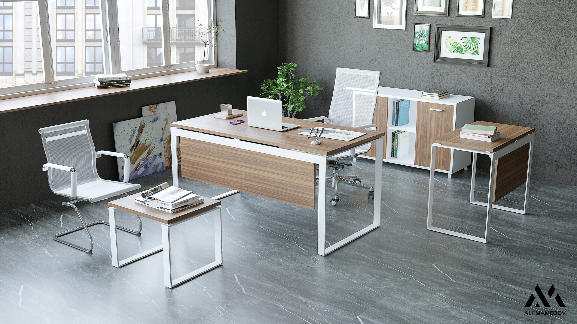 ArtStation - Square Manager Desk Set