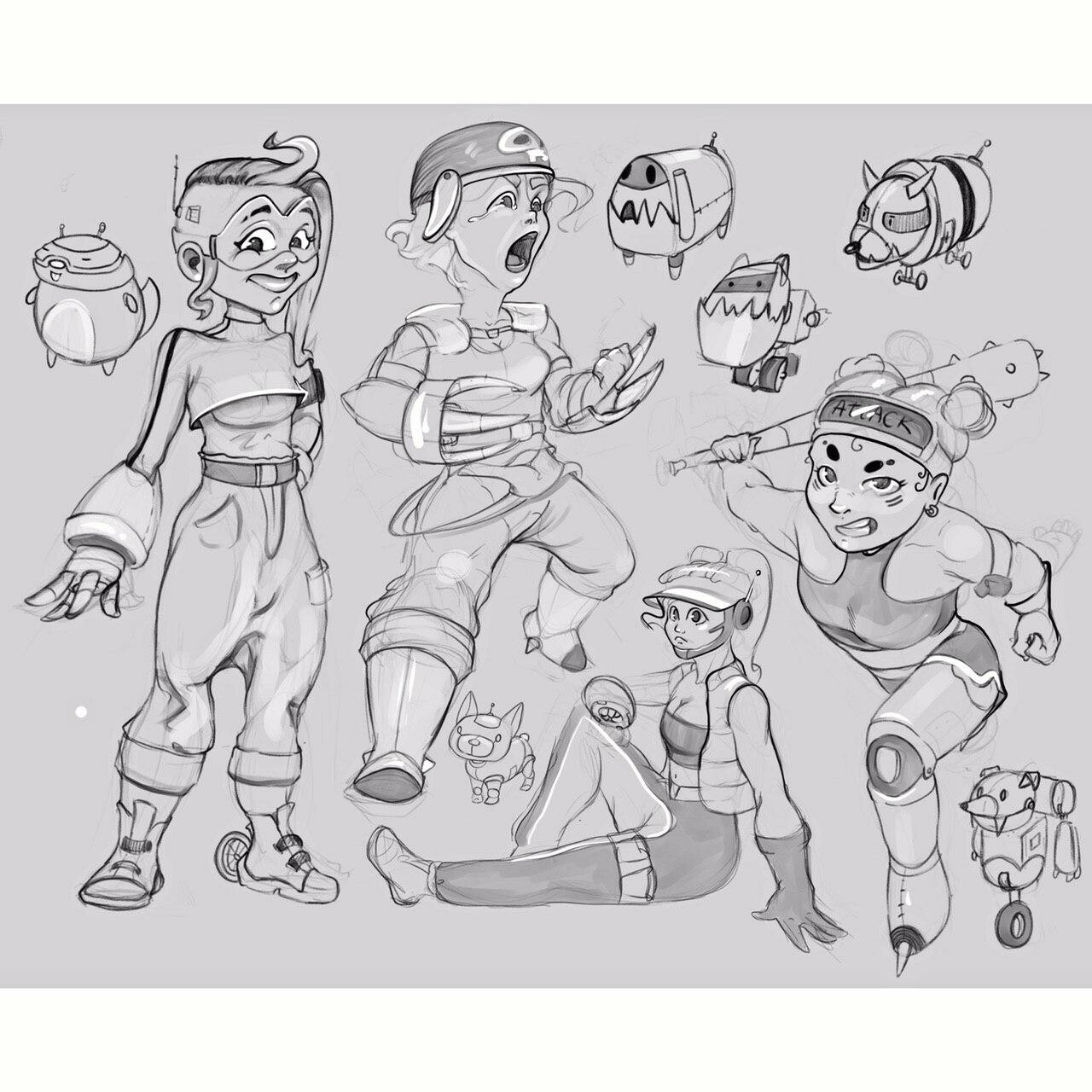 how to draw girl robot