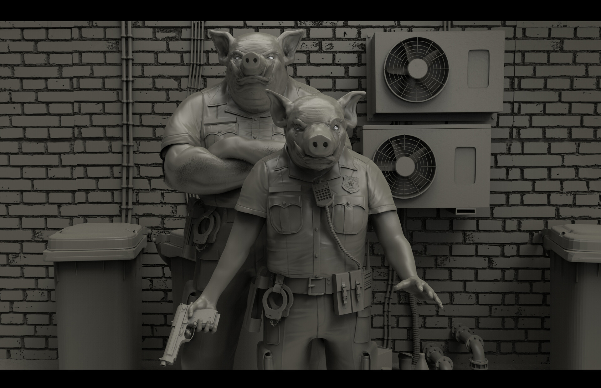 ArtStation - Good cop Bad cop (WIP)