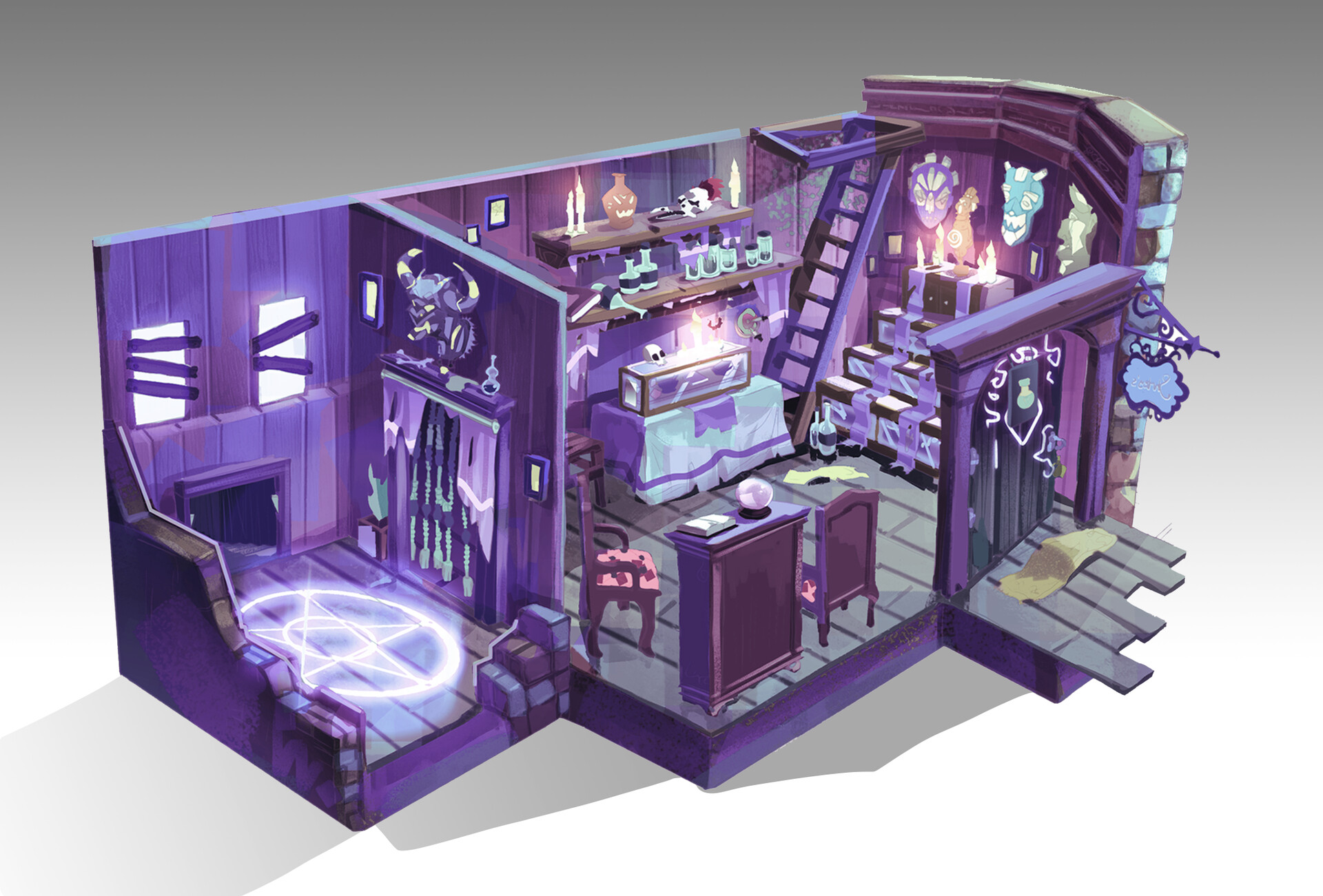 ArtStation - Shirley's Odds & Ends Voodoo Shop - Interior