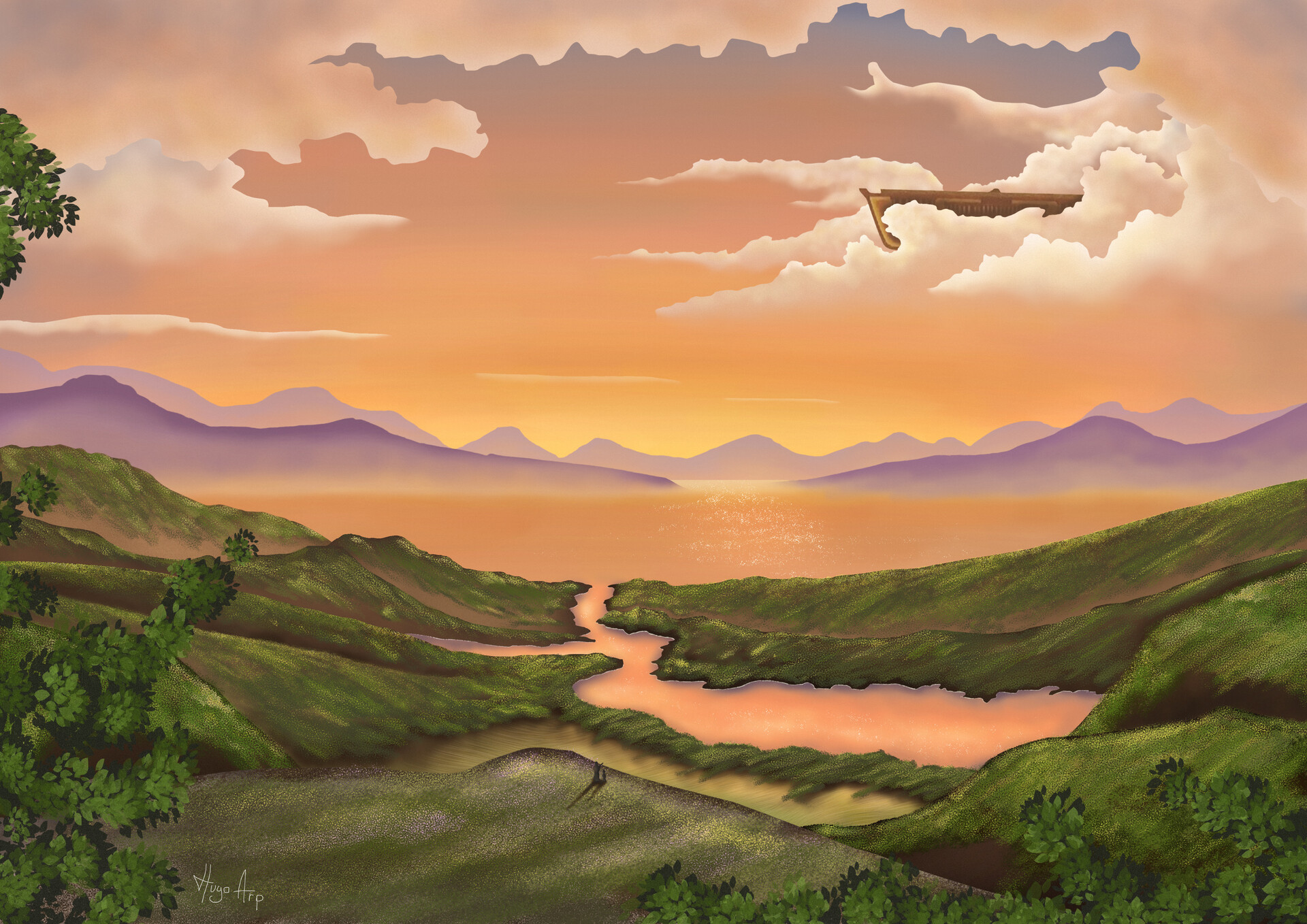 ArtStation - The sighting of the flying city Ndoto