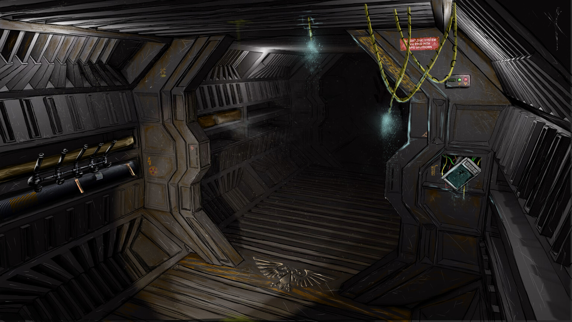 ArtStation - Corridor Visual for Space Hulk Militarum