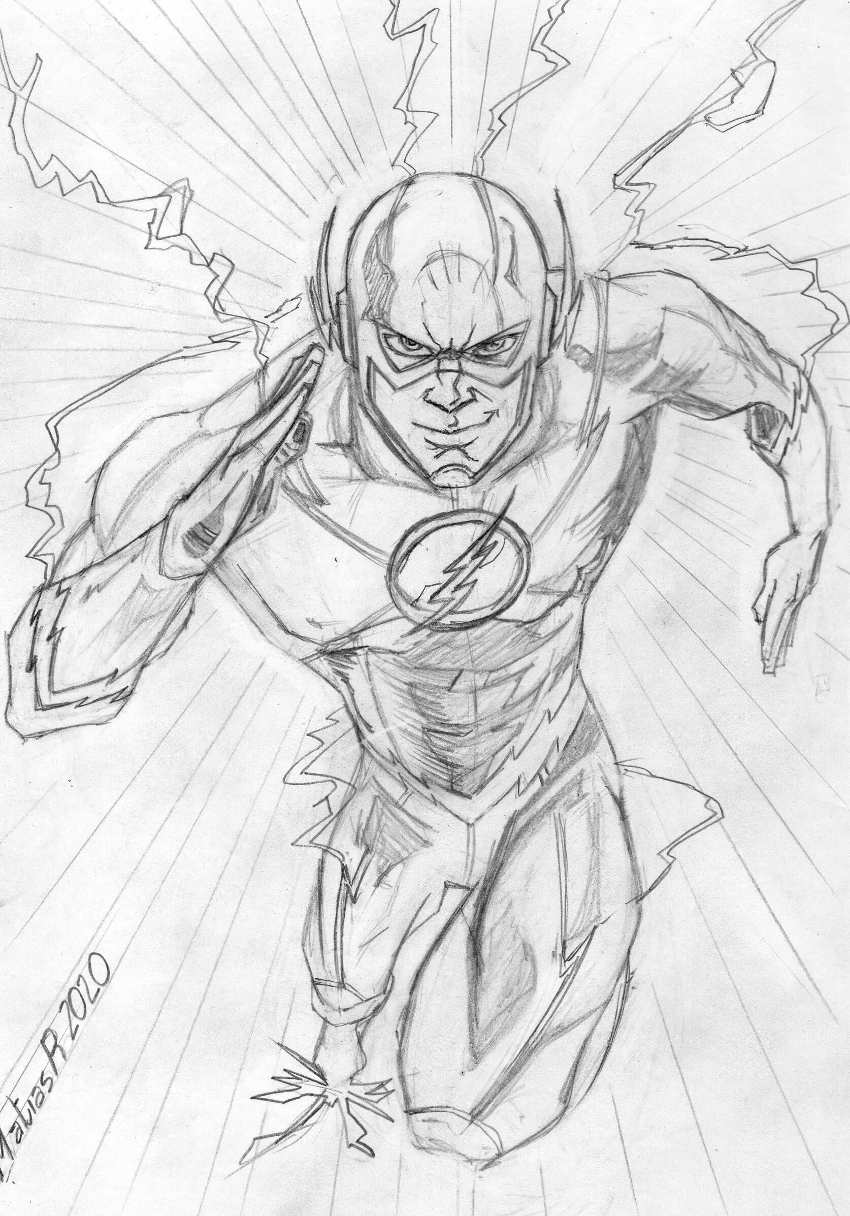 The Flash Drawing In Pencil