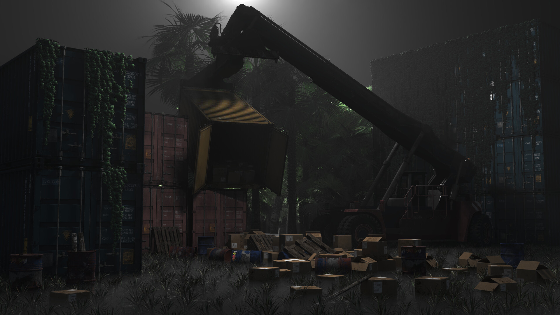 ArtStation - night in the jungle container 20 ft