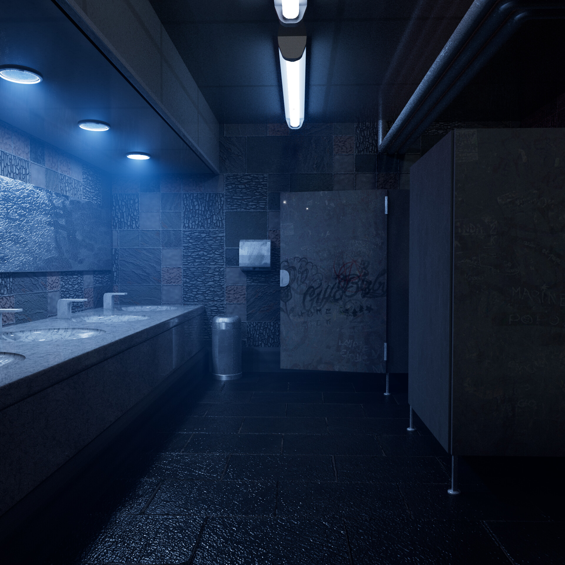 ArtStation - Nightclub Bathroom