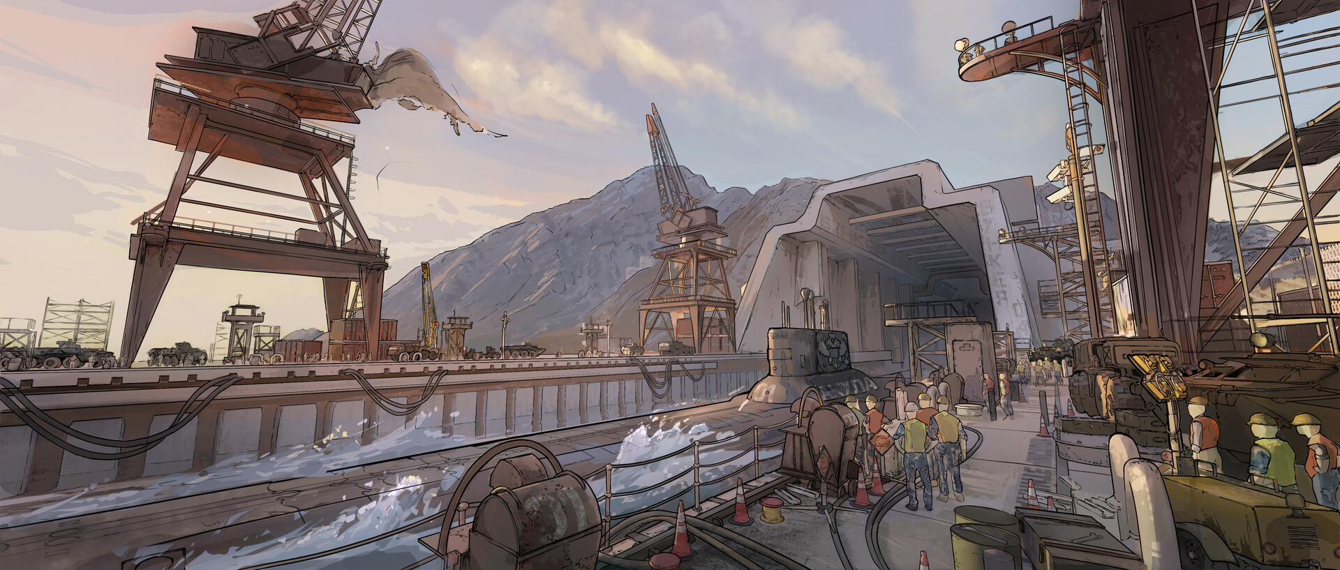 ArtStation - Cold War Revival - Militarized Dry Dock