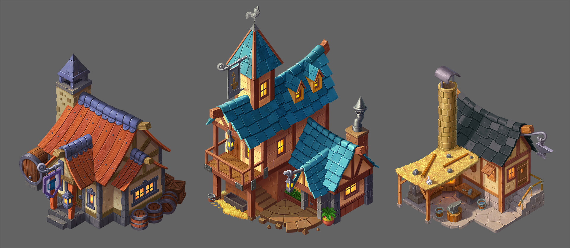 Gong Studios - Isometric Buildings - Medieval
