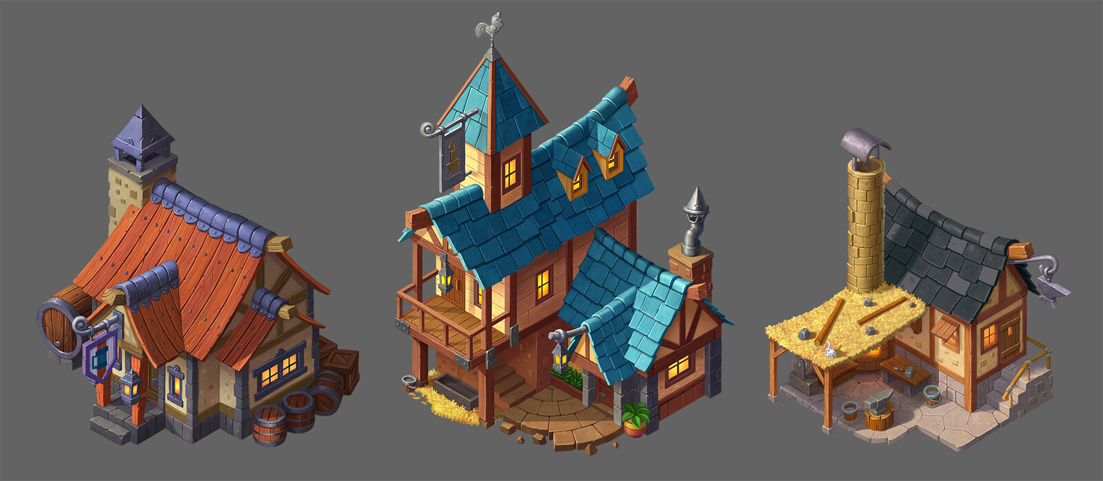 Gong Studios - Isometric Buildings - Medieval
