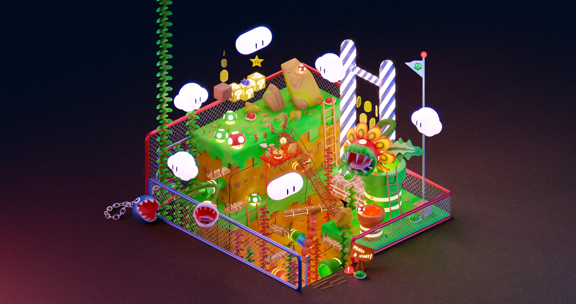 ArtStation - Isometric Art #1 - Mario Level Environment