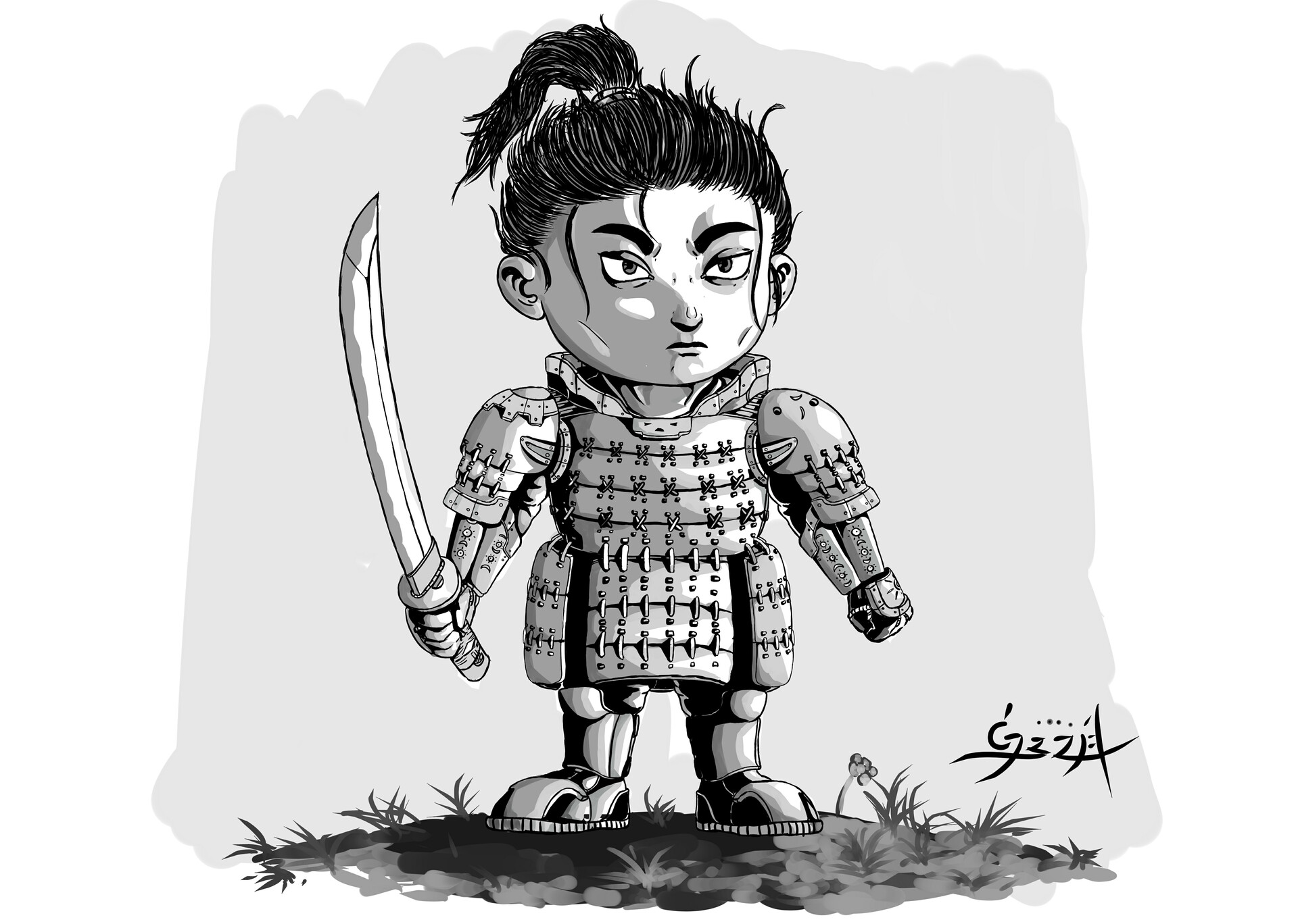 ArtStation - samurai chibi