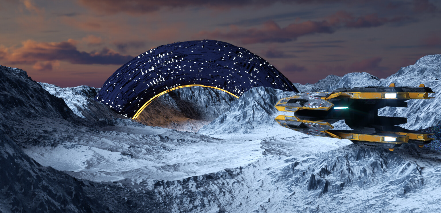 ArtStation - SCI - Fi Spaceship Mountain