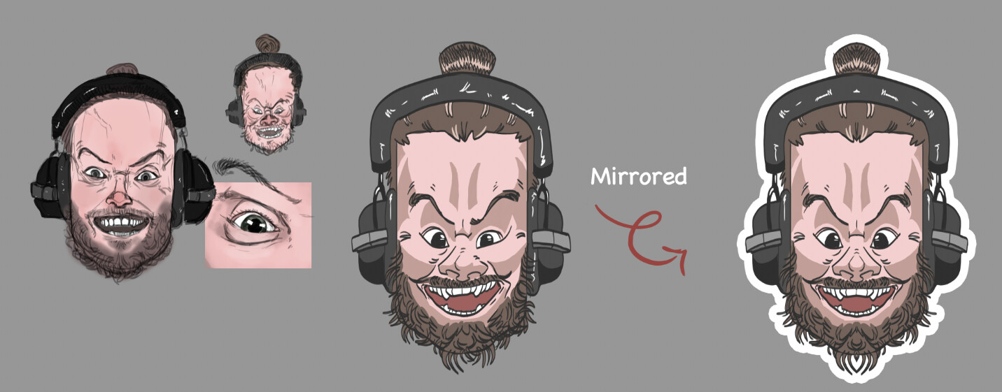 Emil Olai - Cartoon Self-portrait