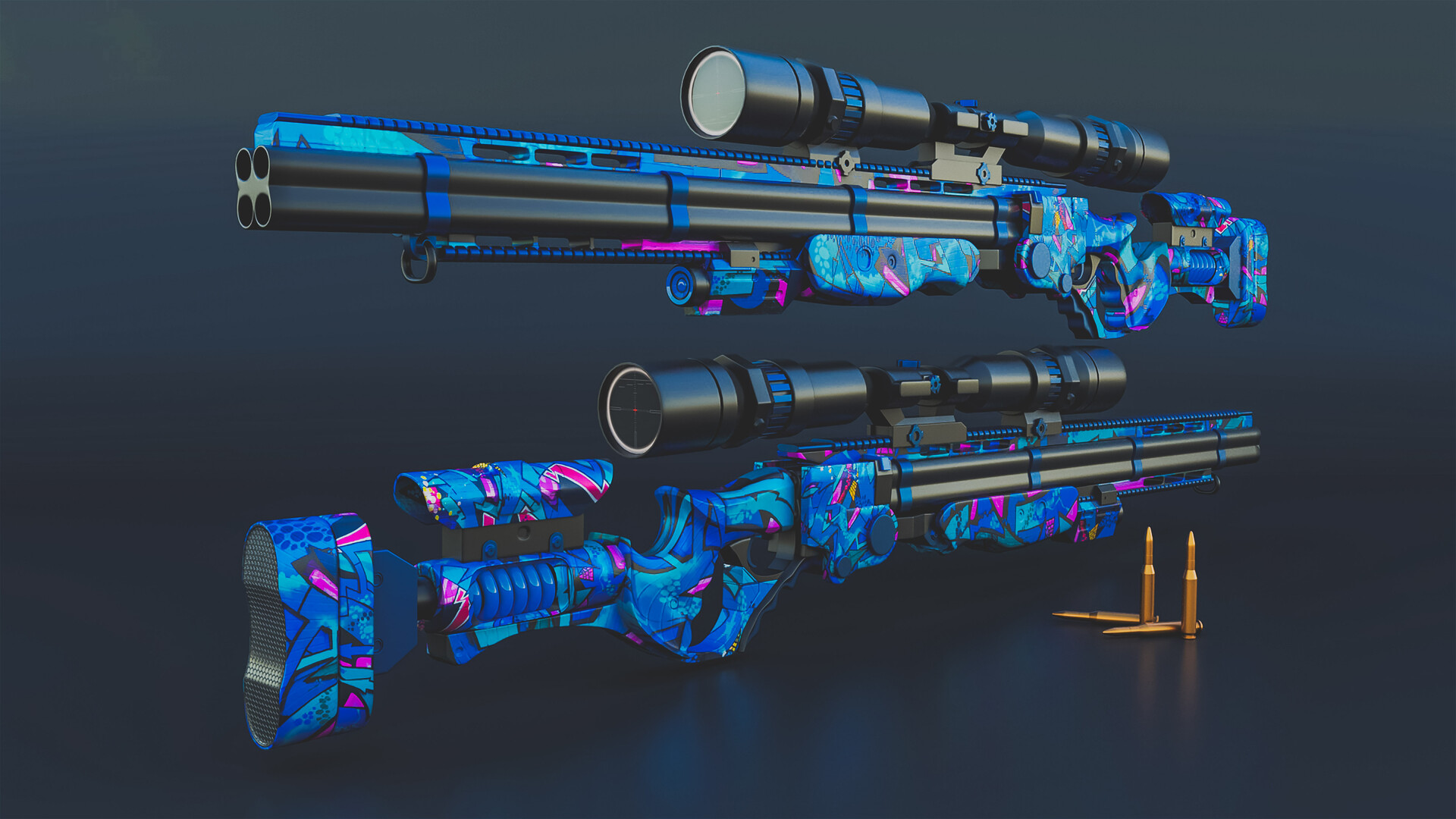 ArtStation - CS.GO Custom Graffiti Sniper 3d model.