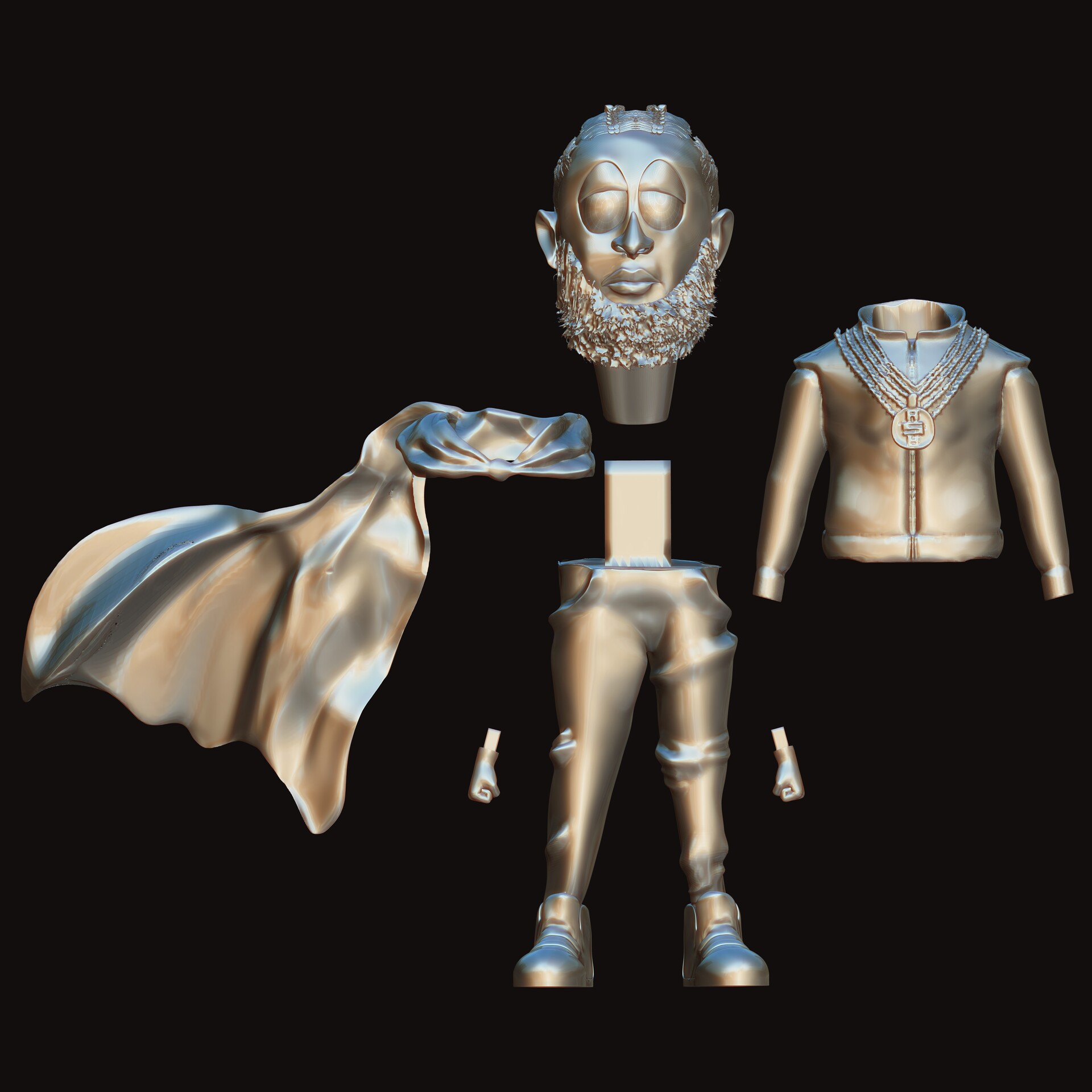 Shehroz Khalid - Action Figurine 3D Printable in Parts