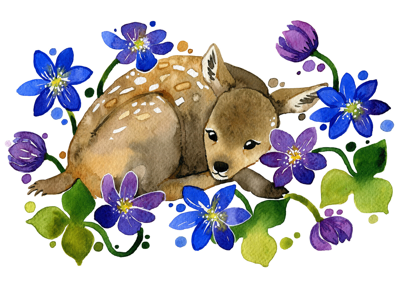 Nina Marie Andersen - Spring animals - Deer and flowers